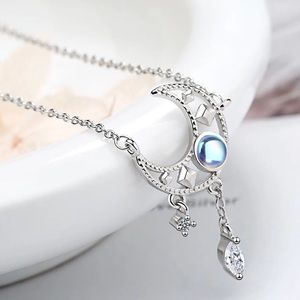 Jewelry | Moon Blue Stone Necklace | Poshmark